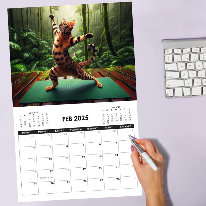 Yoga Kitten 2025 Wall Calendar – genowl
