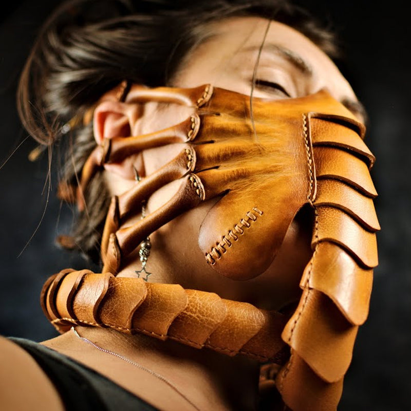 Hand Stitch Leather Scorpion Mask – genowl