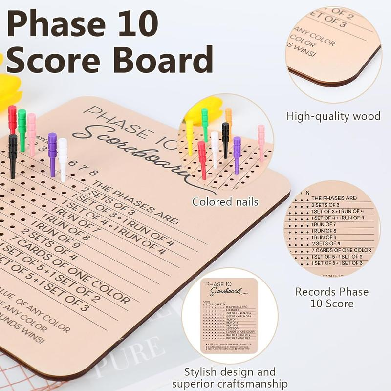 Wooden Phase 10 Score Board – genowl