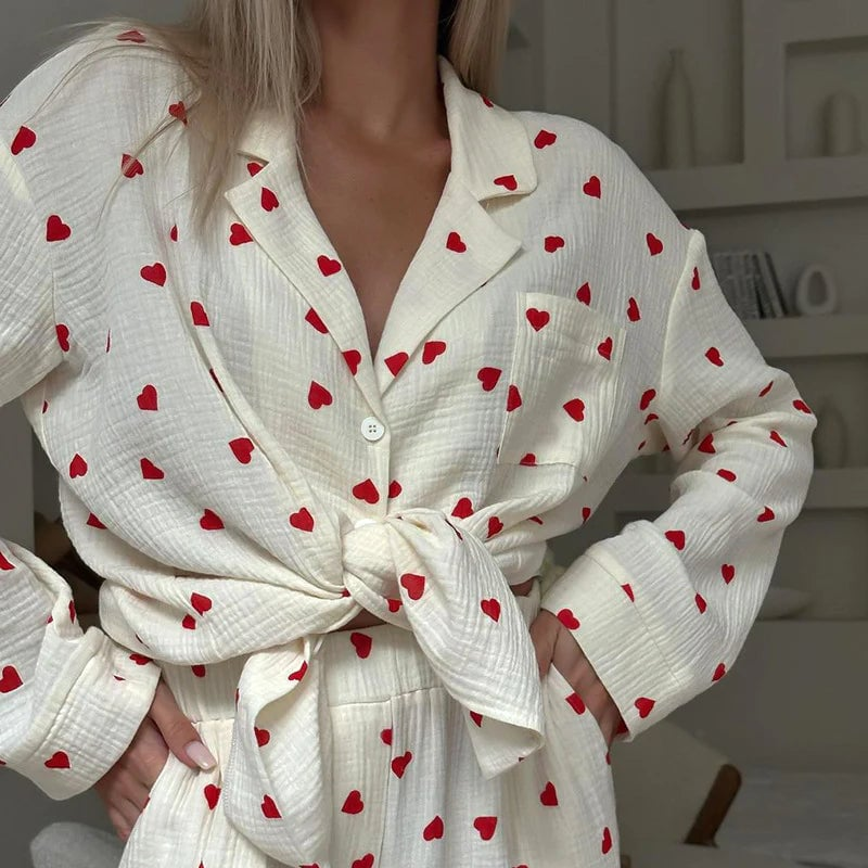 Heart Print Pyjamas Set – genowl