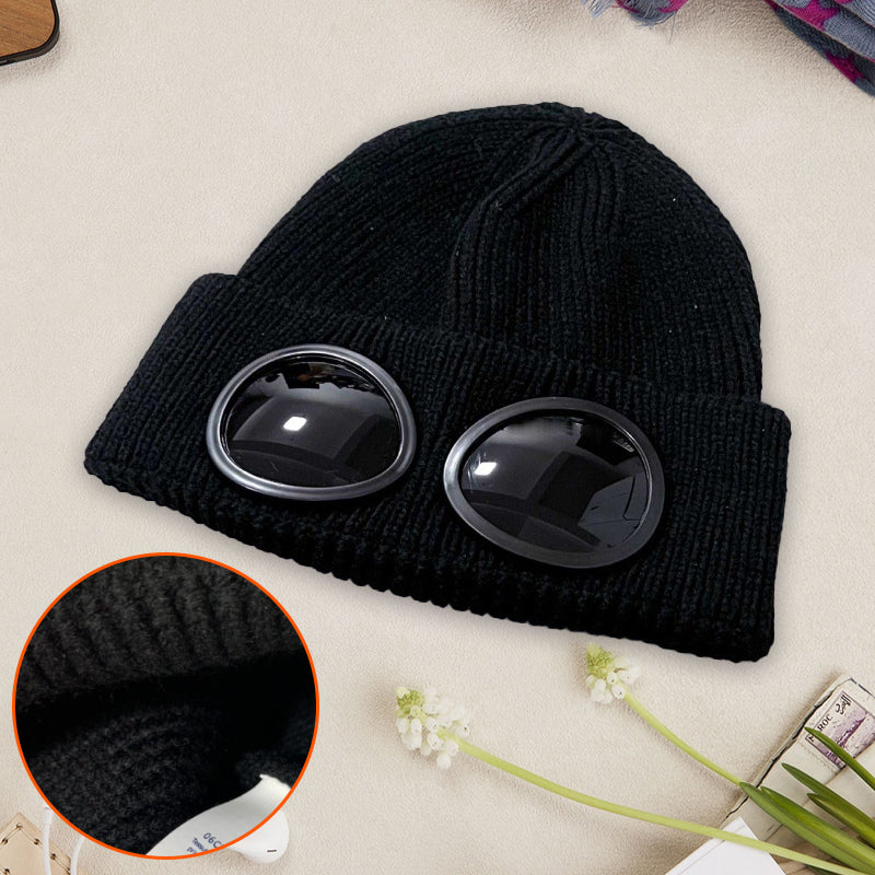 Unisex Solid Color Goggle Lens Design Beanie Hat – genowl