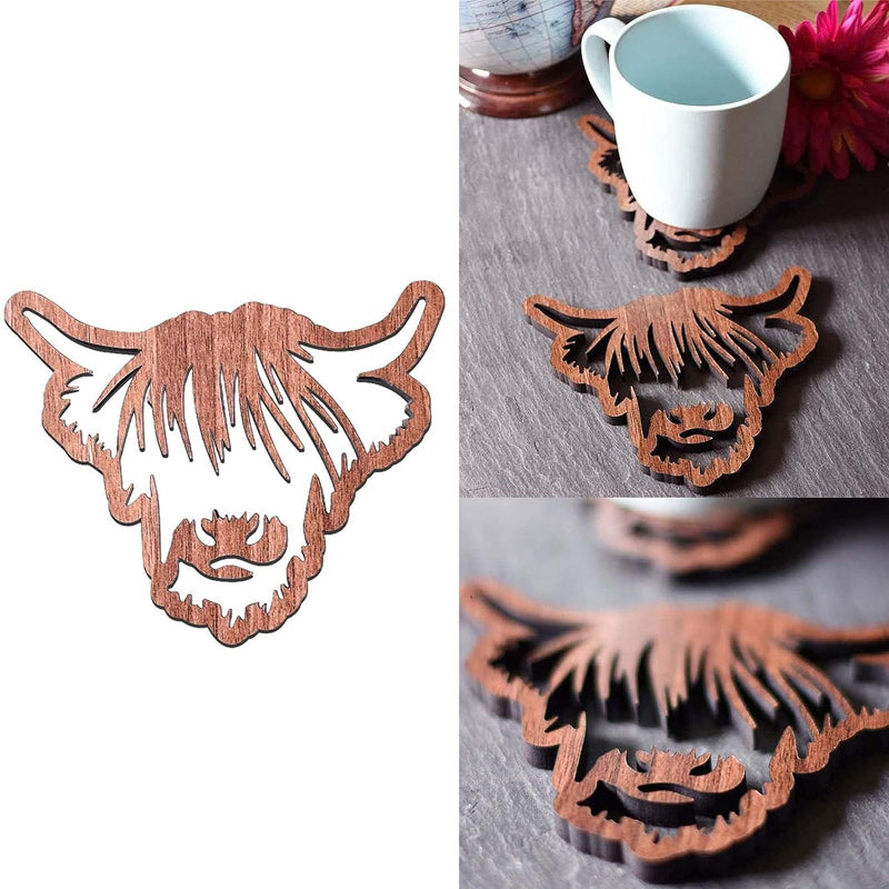 Wooden Highland Cow Coasters – genowl